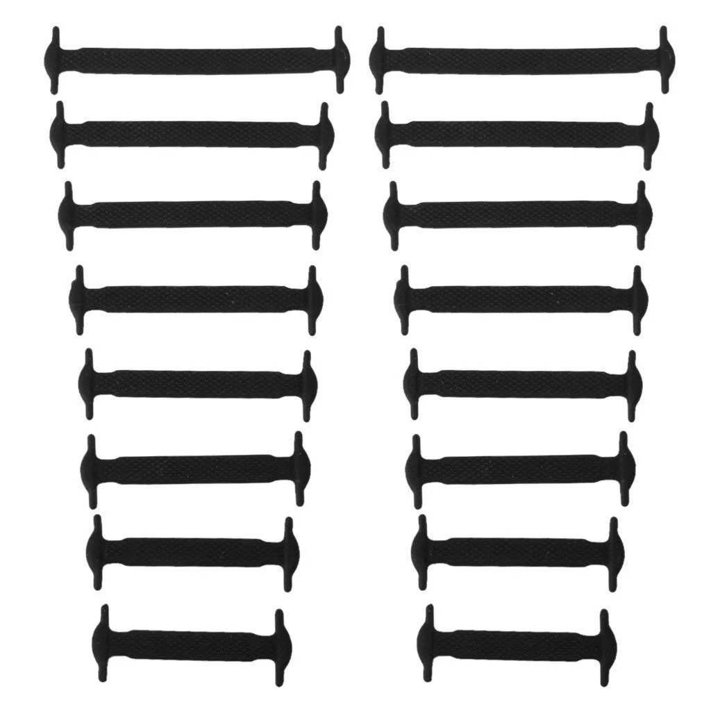 SpiderJuice Pack of 16 Silicone Tieless Shoelaces Strechable