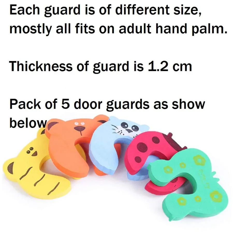 SpiderJuice 5 Cute Animal-Pattern Door Guard for Baby Safety