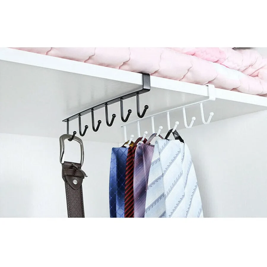 SpiderJuice 6 Hook Slide-in Hanger Organizer for Cupboard
