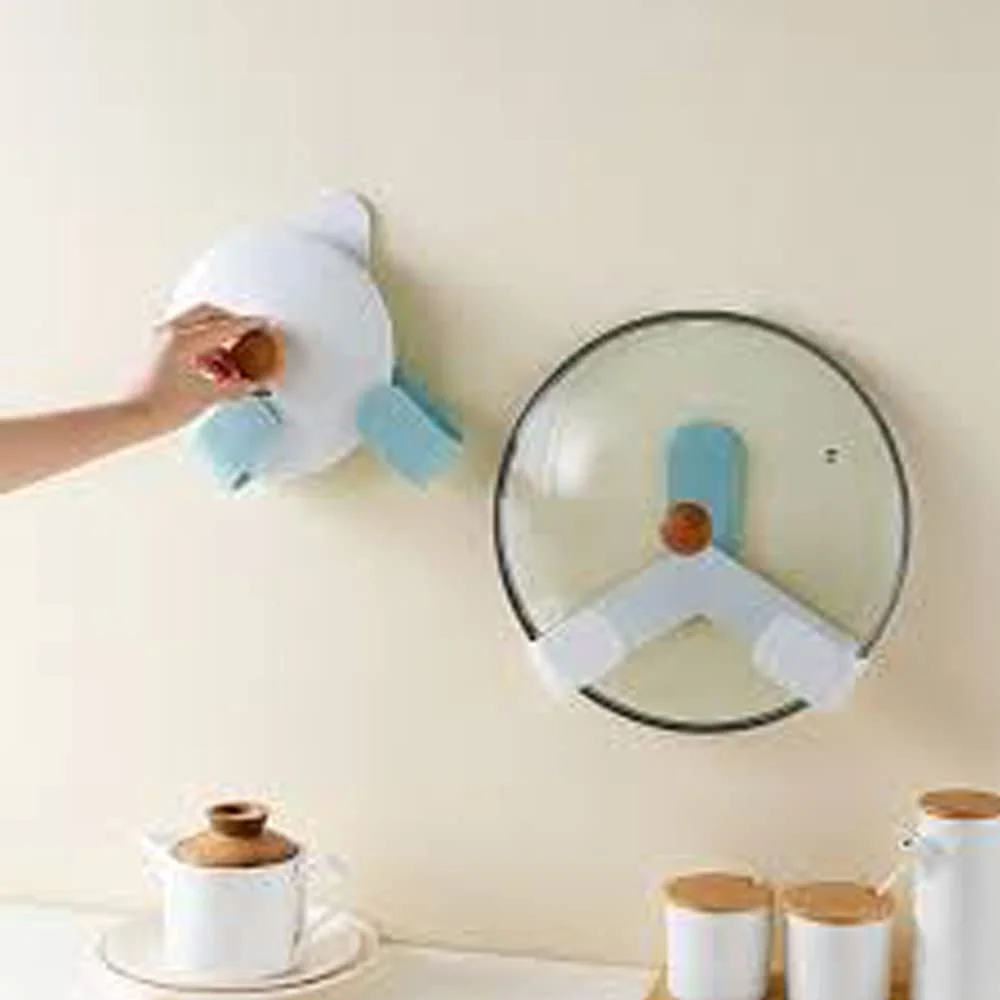 SpiderJuice Self-Adhesive Rotating Pot Lid Holder Wall Mount