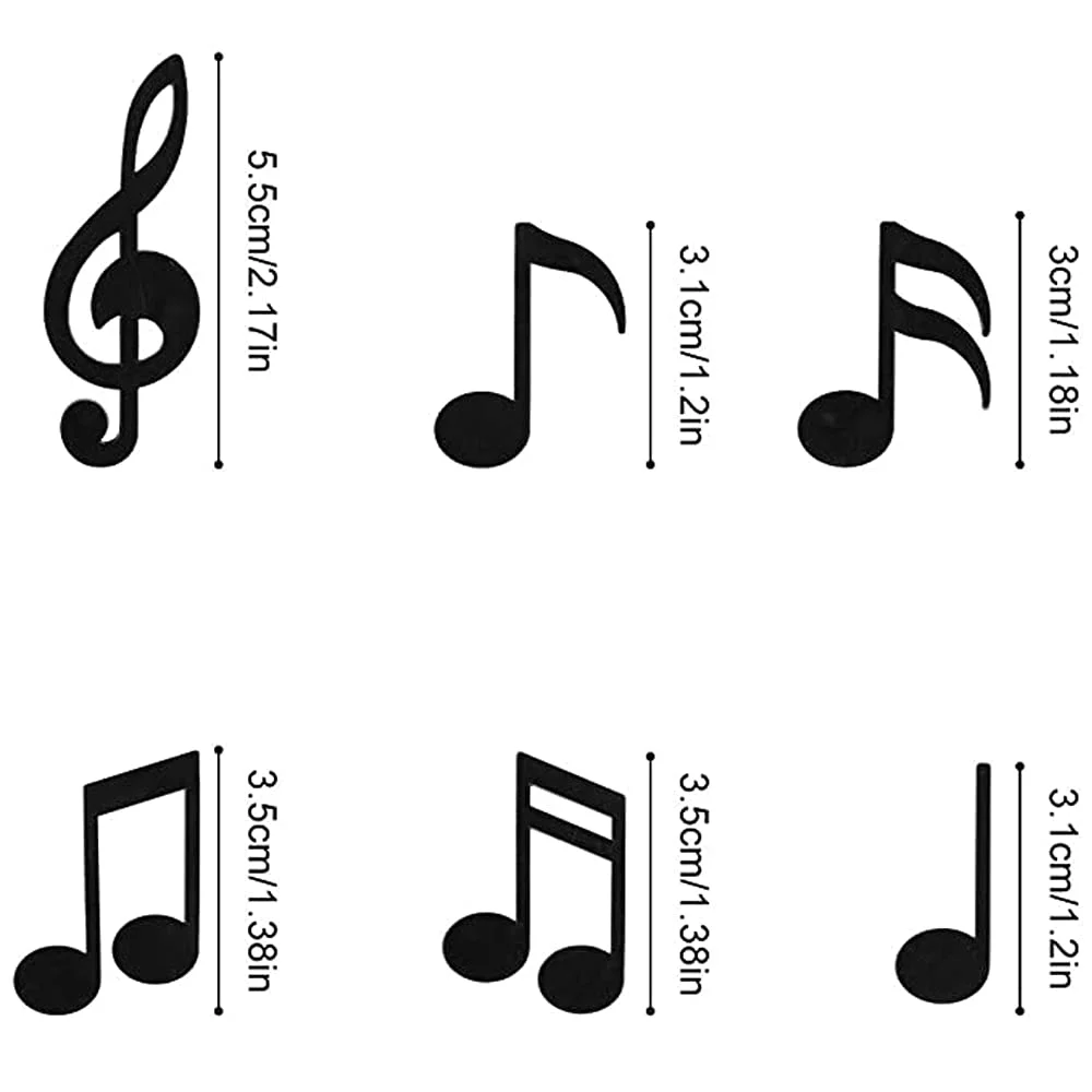 SpiderJuice Set of 6 Music Note Fridge Magnets Series